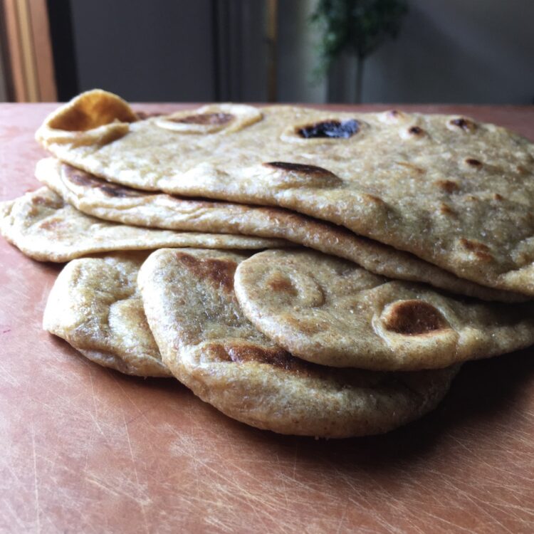 Fluffy Whole Wheat Naan Bread - Biting at the Bits