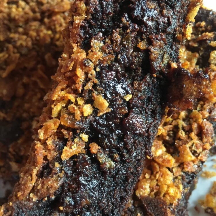 Fudgey Biscoff Brownies w/Cornflake Crunch - Biting at the Bits