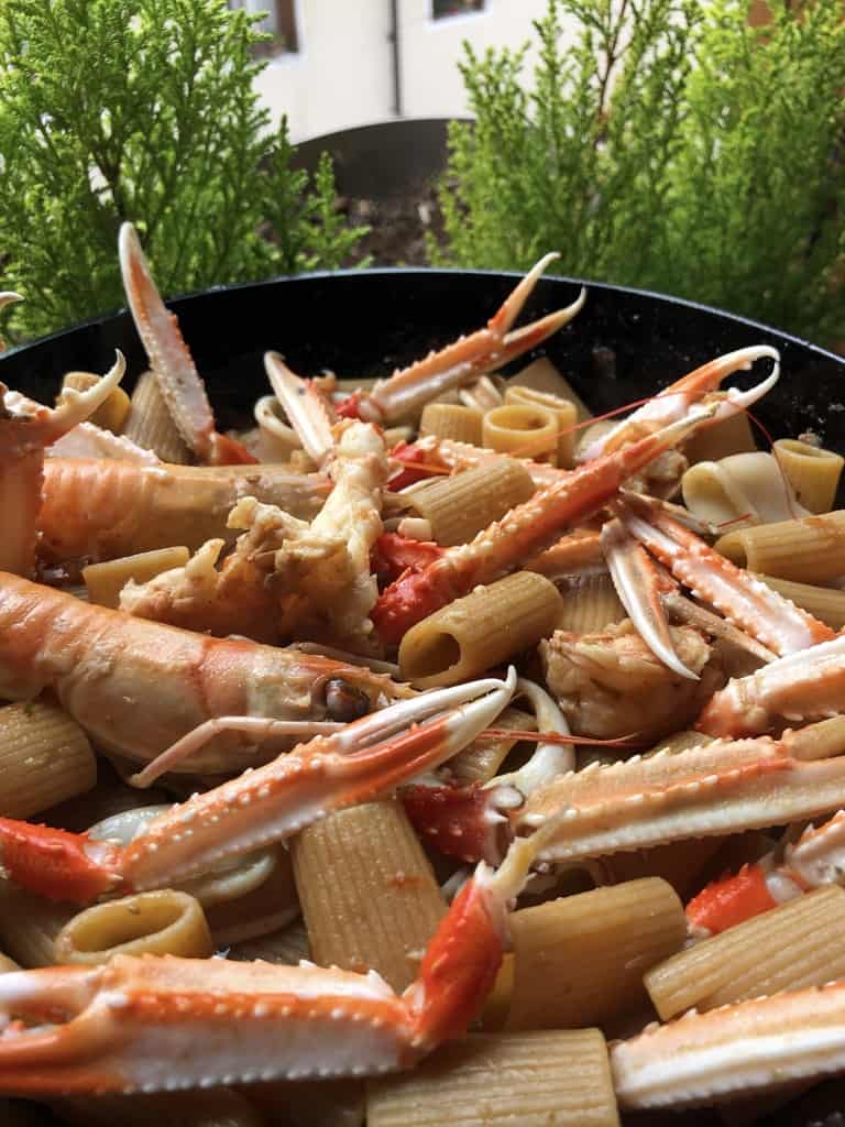 Italian Langoustine Shrimp Scampi w/Rigatoni Pasta (Mezze Maniche agli ...