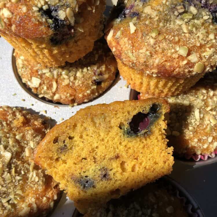 Bakery-Style Pumpkin Spice Blueberry Muffins (No-Mixer Needed) - Biting ...