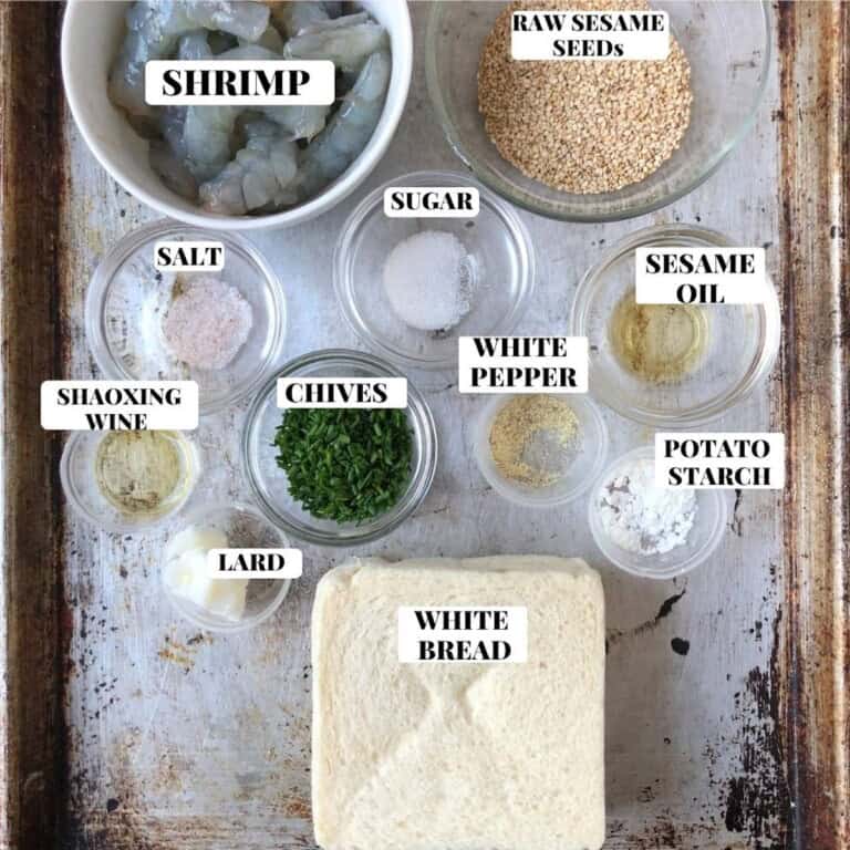 Chinese Shrimp Toast (Fried, Air Fried, or Baked) - Biting at the Bits